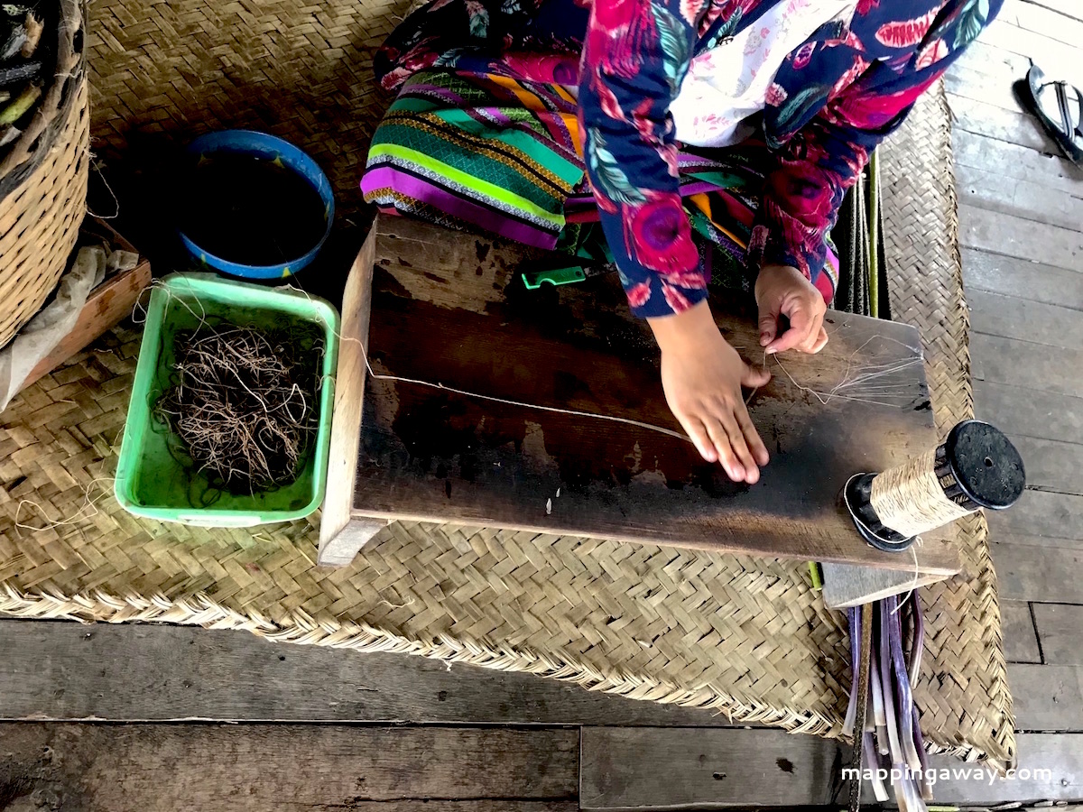 Lotus Weaving in Inle Lake | Mapping Away